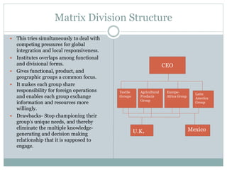 Organization structure in international business | PPTX