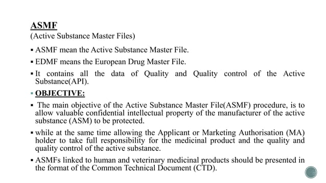Organization structure of EMA and EDQM active Substance Master File ...