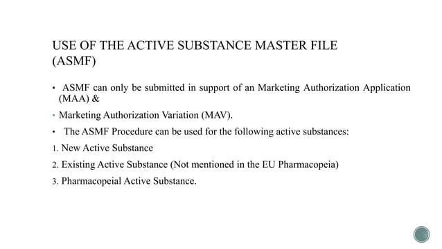 Organization structure of EMA and EDQM active Substance Master File ...