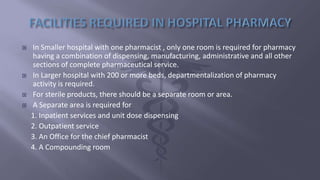 Organization structure of hospital pharmacy | PPTX