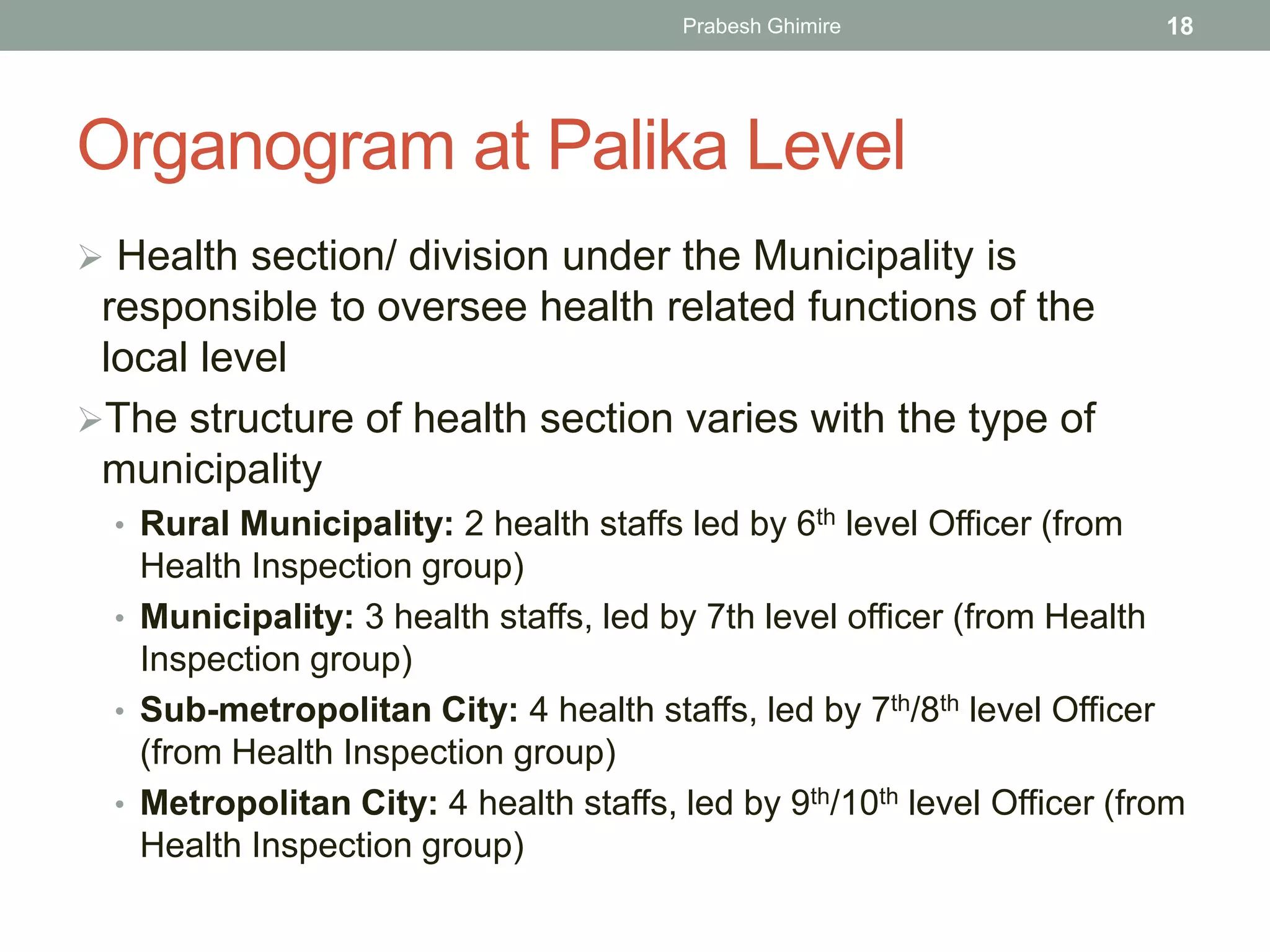 Organogram/ Organization Structure of Nepalese Health System (Updated ...