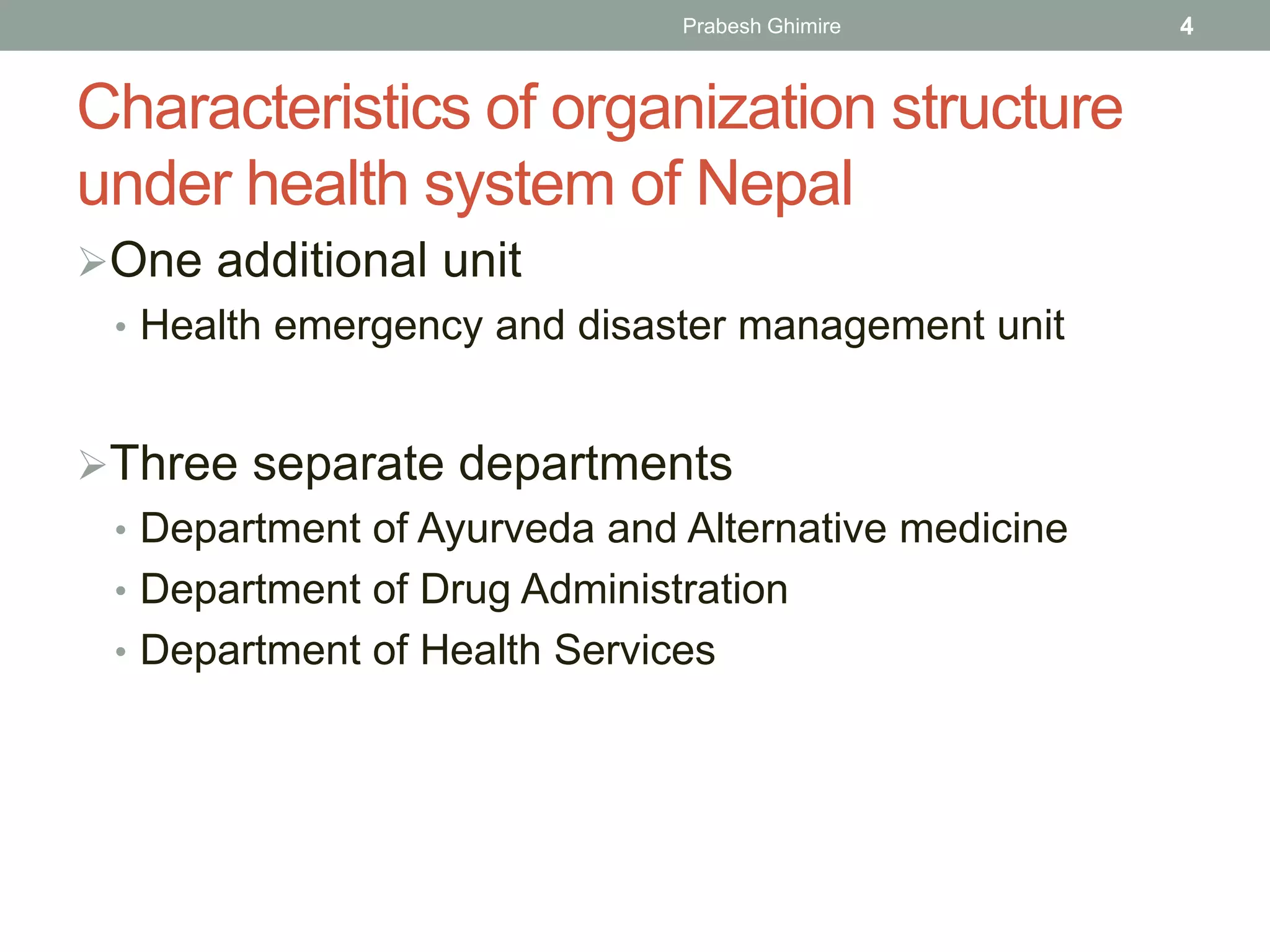 Organogram/ Organization Structure of Nepalese Health System (Updated ...