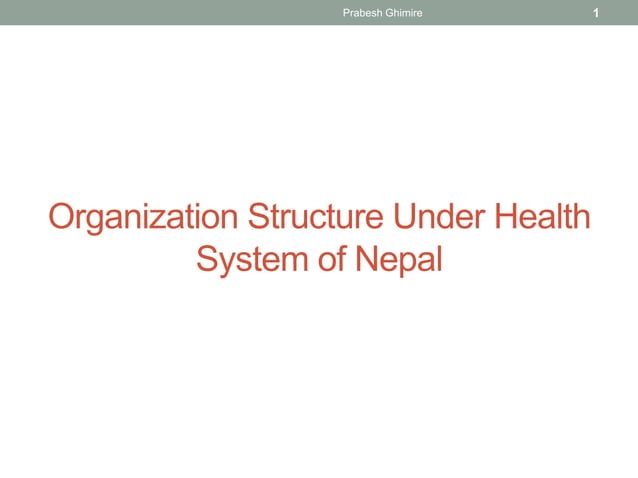 Organogram/ Organization Structure of Nepalese Health System (Updated ...