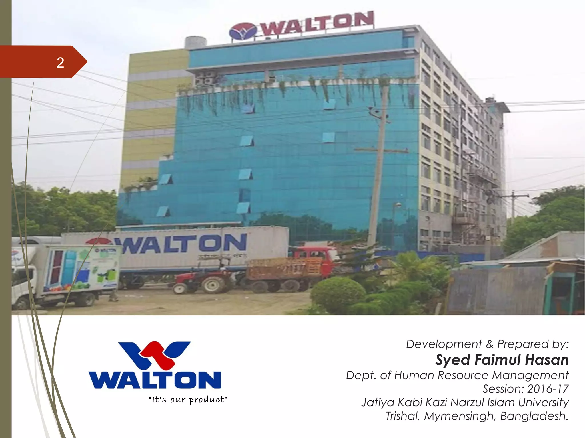 Organogram of a company (Walton Bangladesh Ltd.) | PPT