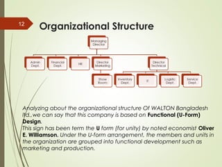 Organogram of a company (Walton Bangladesh Ltd.) | PPT
