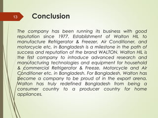 Organogram of a company (Walton Bangladesh Ltd.) | PPT