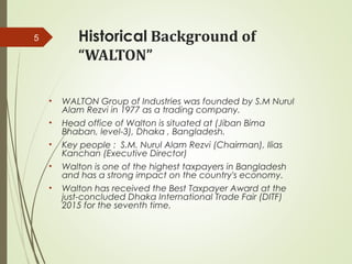 Organogram of a company (Walton Bangladesh Ltd.) | PPT