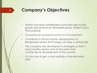 Organogram of a company (Walton Bangladesh Ltd.) | PPT