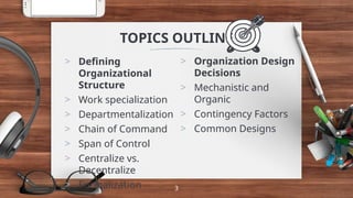 ORGANIZATION AND STRUTURE DESIGN POWERPOINT PRESENTATION | PPTX