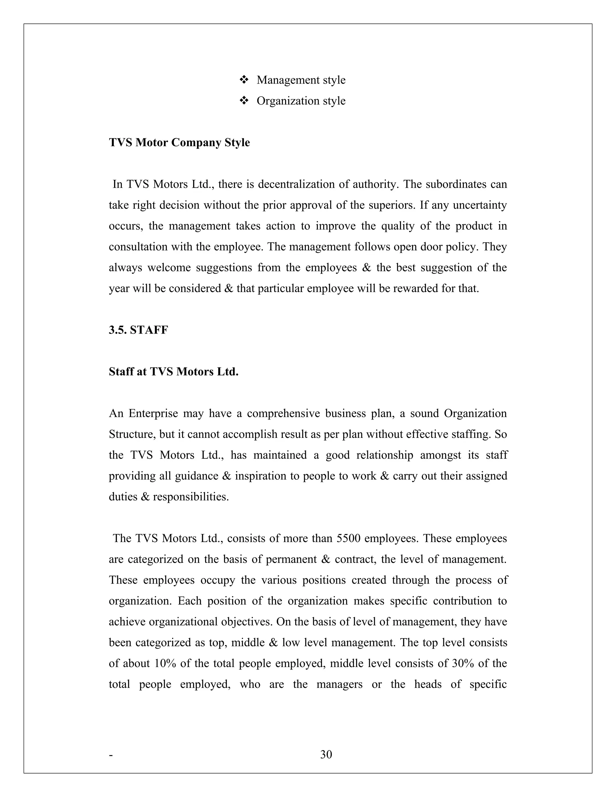 Organization study at tvs | DOC