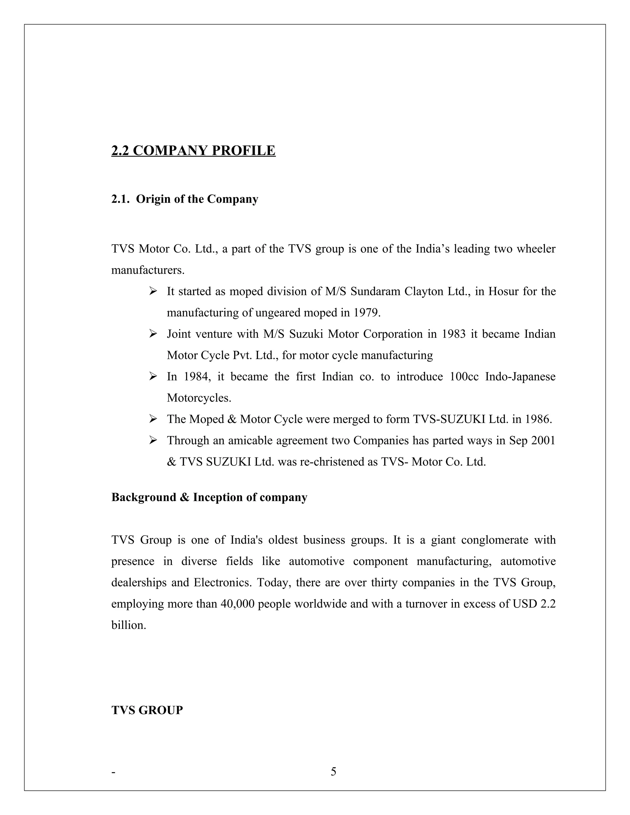 Organization study at tvs | DOC
