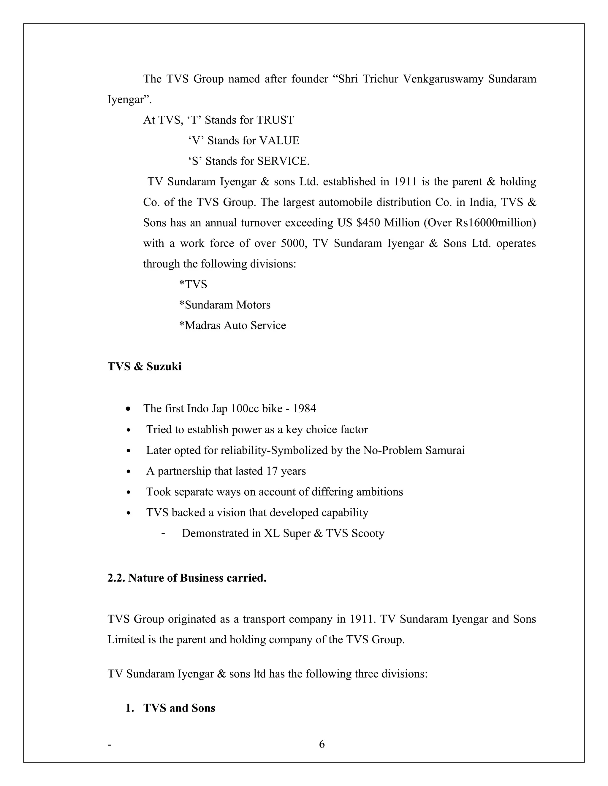 Organization study at tvs | DOC