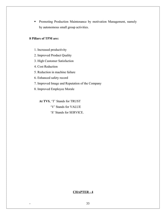 Organization study at tvs | DOC | Automotive Industry | Industries