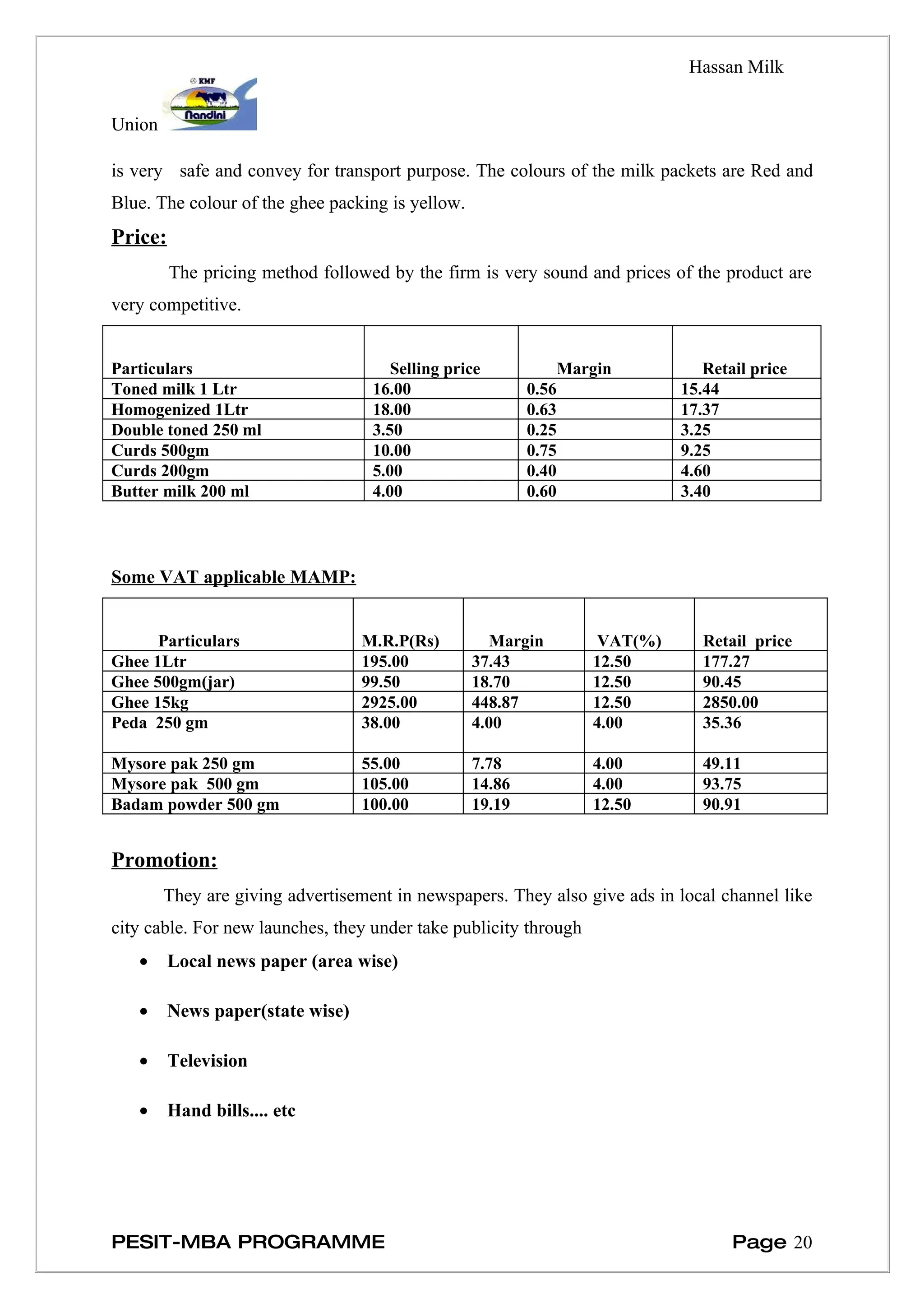 Organization study in kmf, hassan | DOC