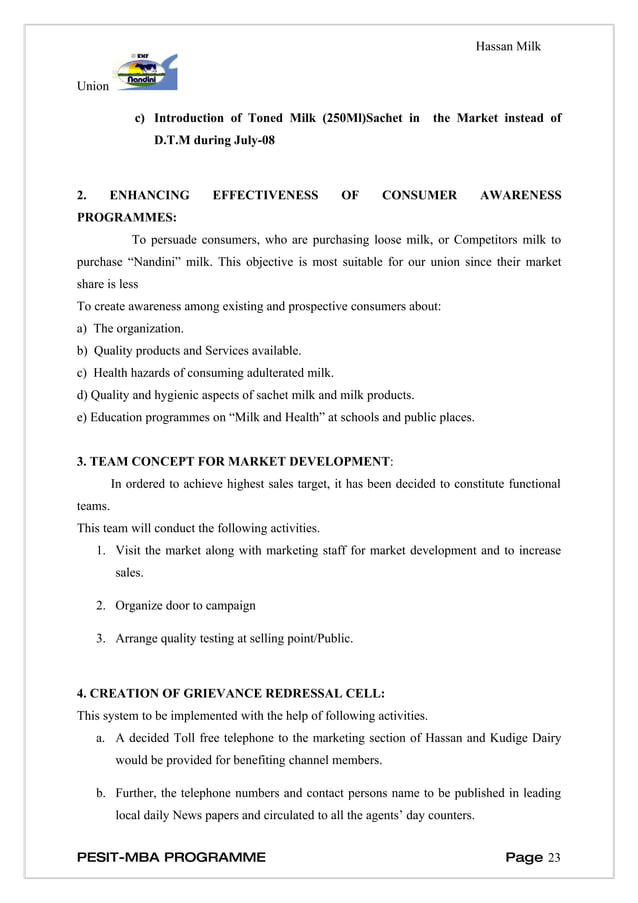Organization study in kmf, hassan | DOC | Agriculture | Industries