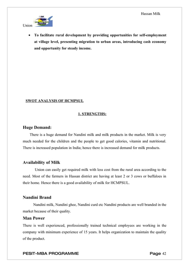 Organization study in kmf, hassan | DOC | Agriculture | Industries