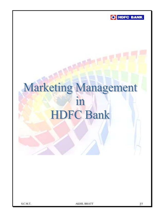 Organization study on hdfc bank | PDF