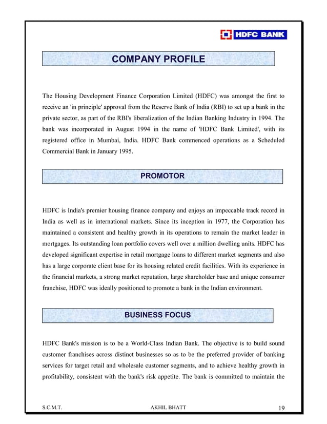 Organization study on hdfc bank | PDF
