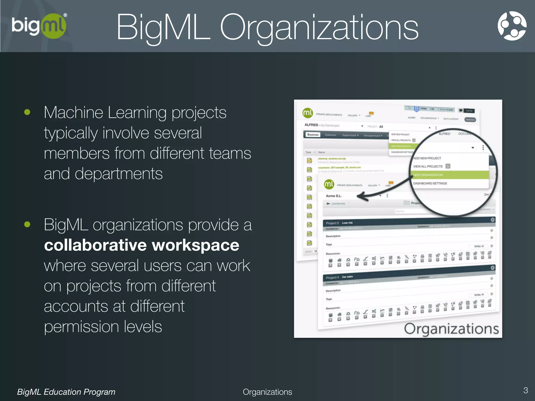BigML Education - Organizations | PDF