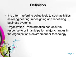 Organization transformation ppt | PPTX