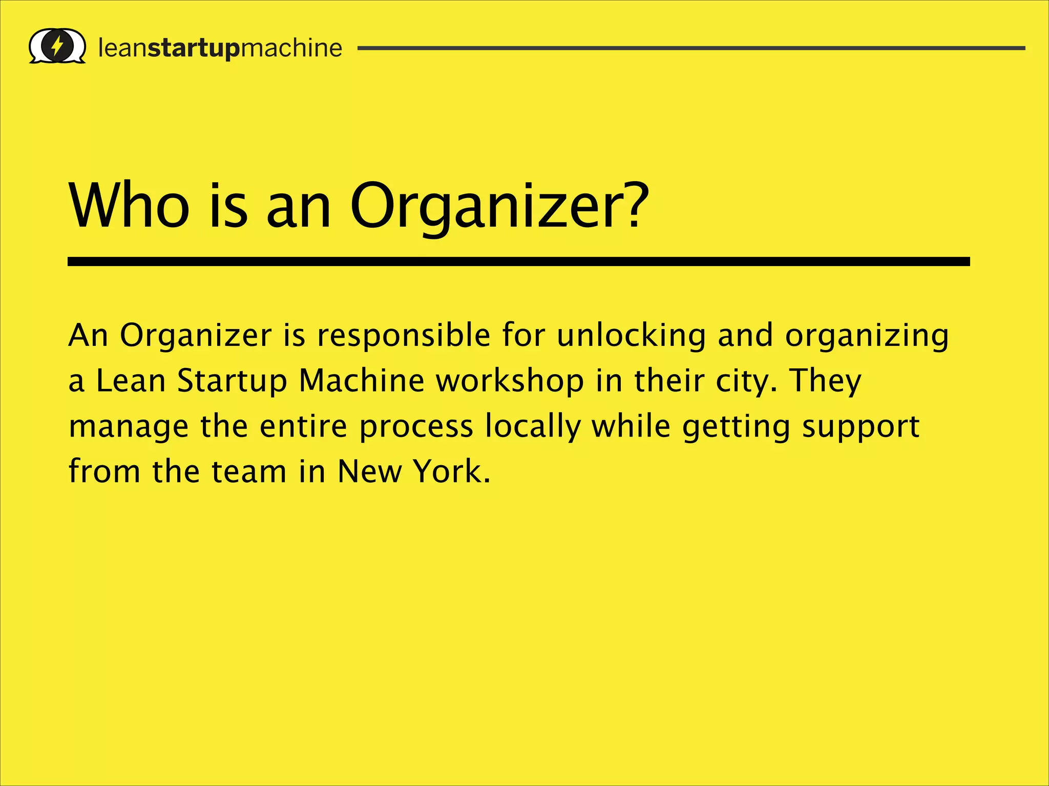 Organize Lean Startup Machine | PDF
