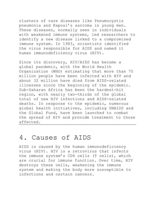 Project Report on AIDS. Class 12 CBSE Science (Biology) project. | PDF