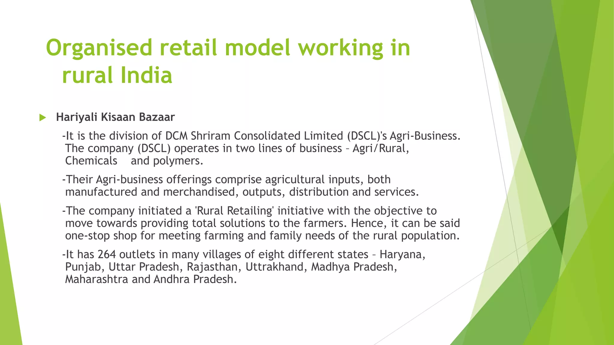 Organized rural retailing | PPTX