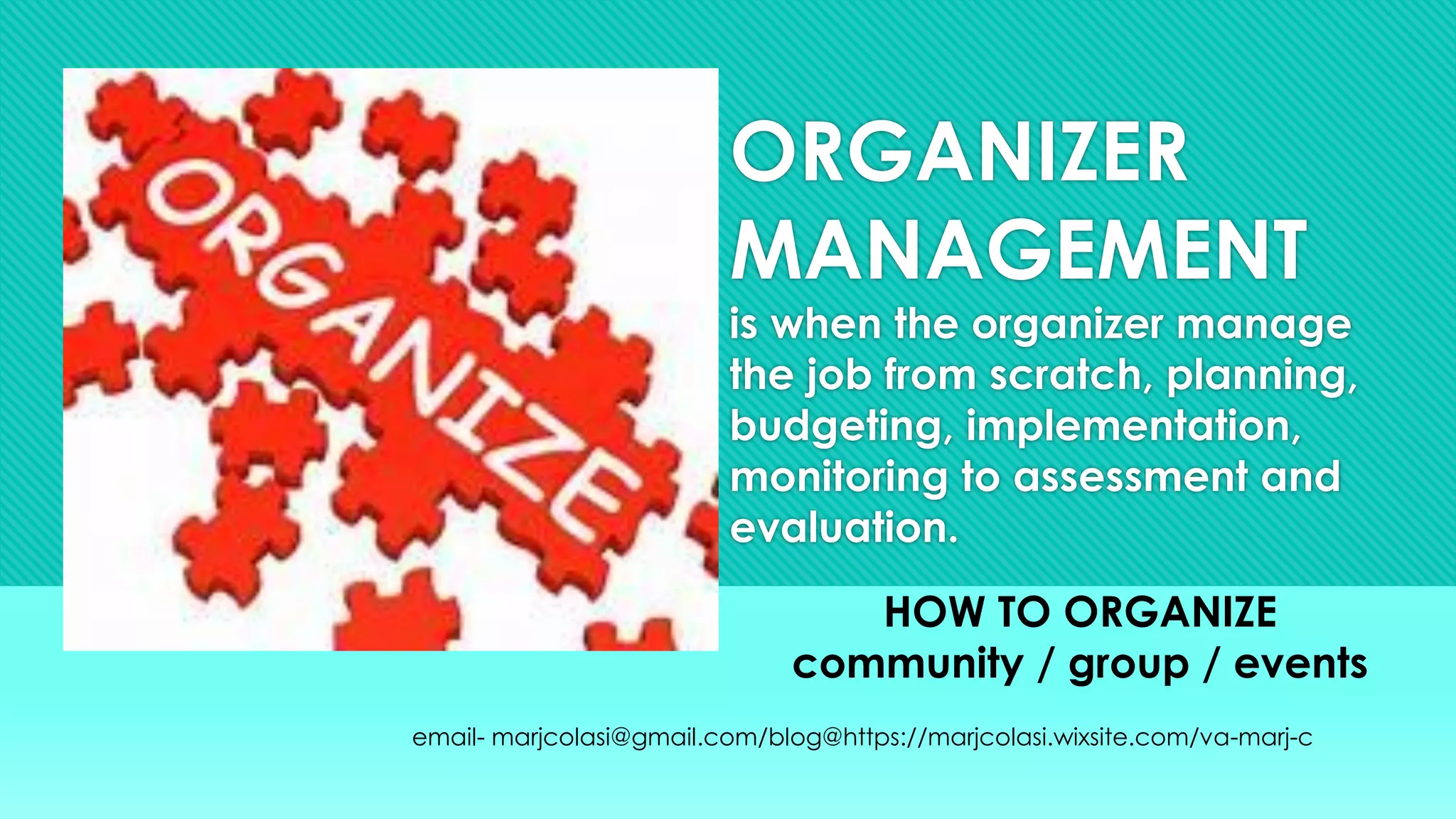 Organizer management | PPT