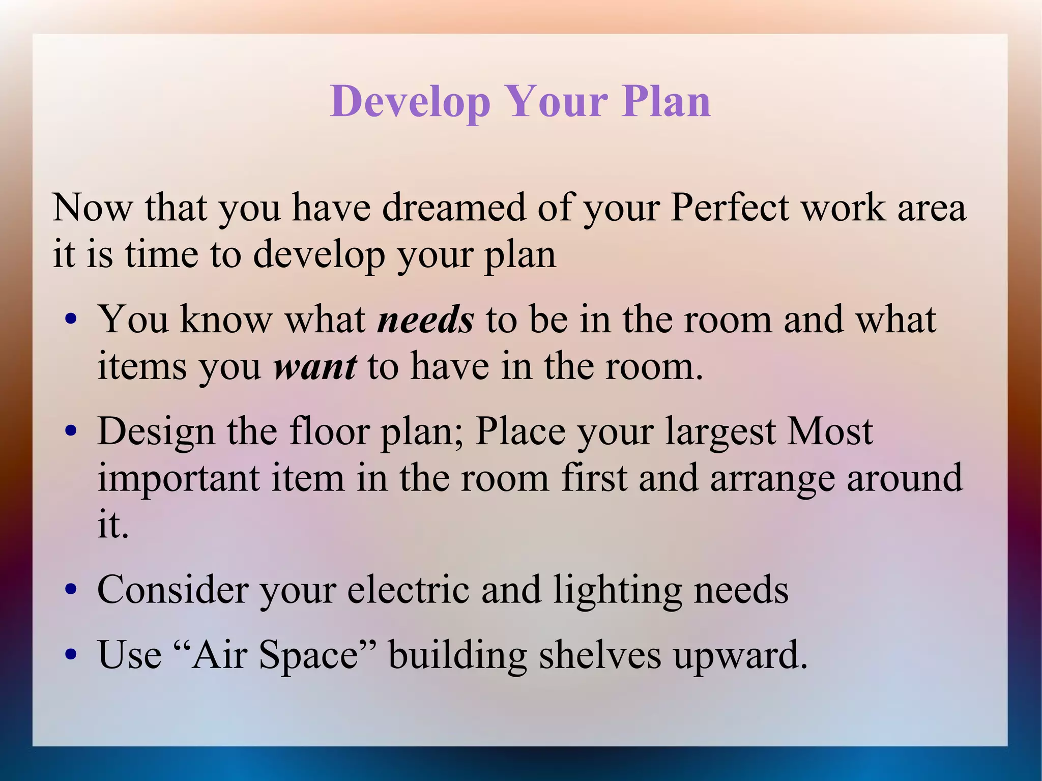 Organize your workspace | PPT