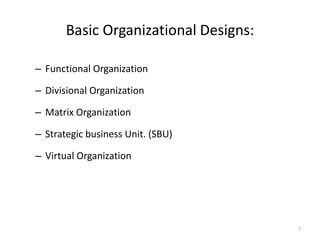 Organizing: Concept, Types, Organization Structure Decision | PPTX