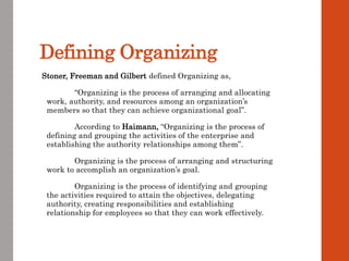 Organizing in Management | PPTX