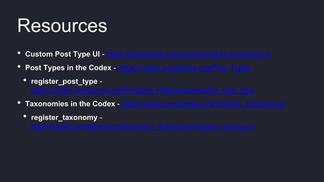 Organizing Content with Custom Post Types and Taxonomies | PPTX