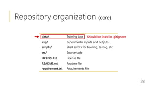 Organizing Machine Learning Projects - Repository Organization | PDF