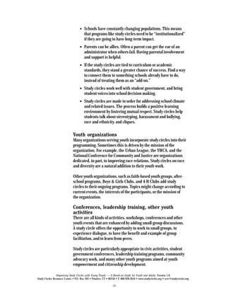 Organizing Study Circles with Young People | PDF