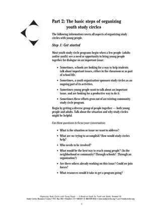 Organizing Study Circles with Young People | PDF