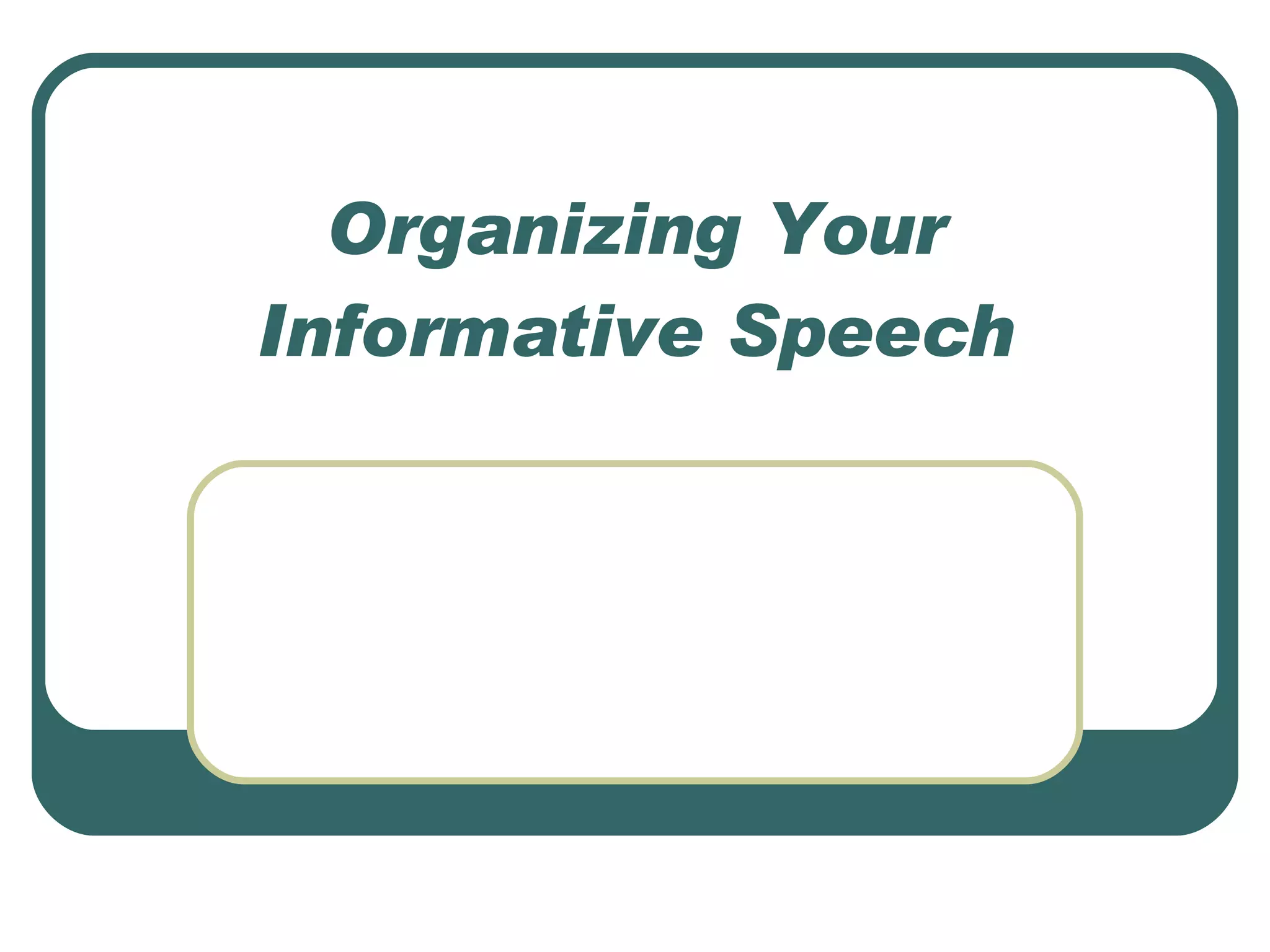 Speech Organization | PPT