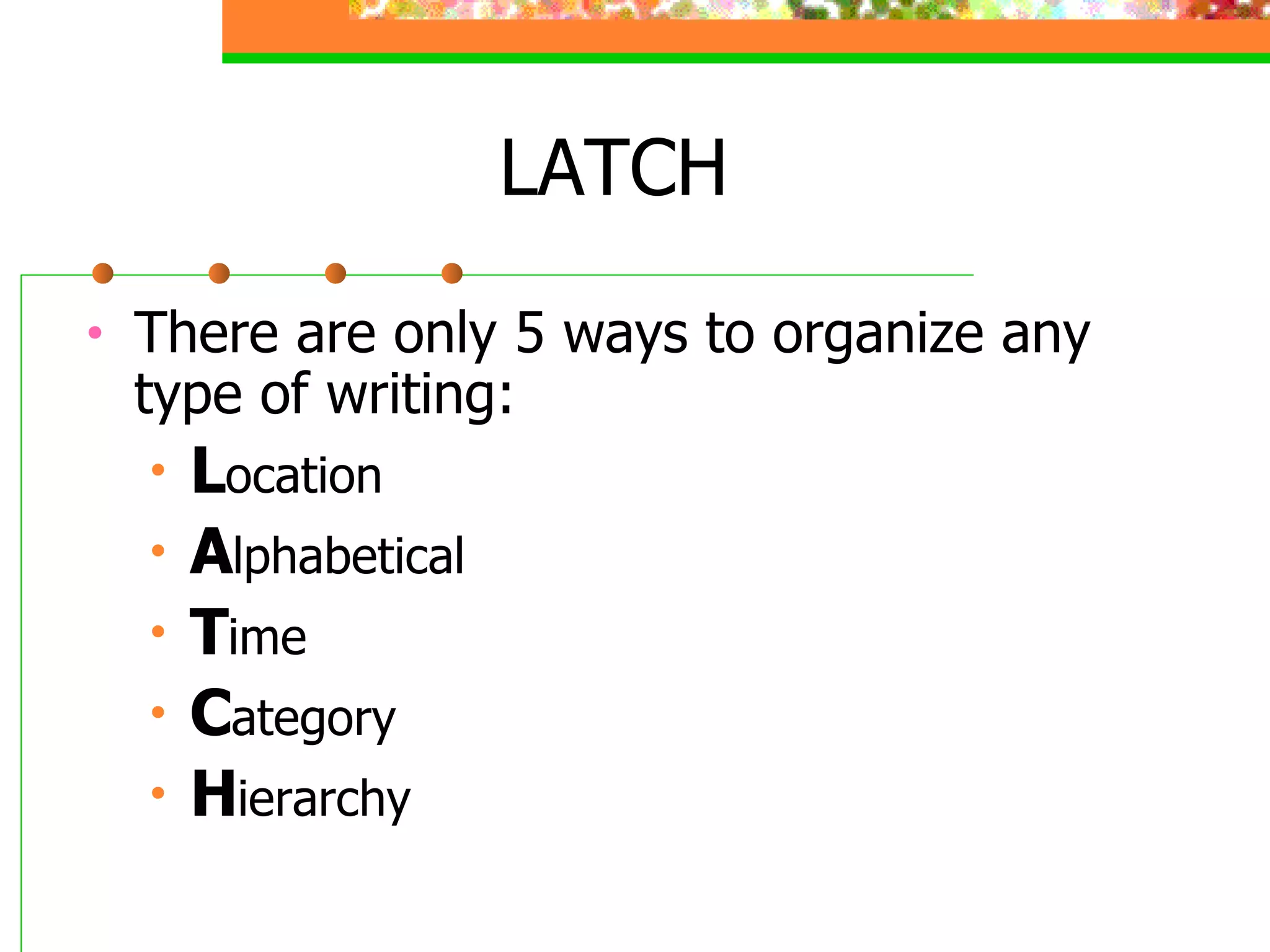 Organizing Your Writing | PPT