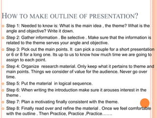 Organizing a contents & preparing an outline | PPTX