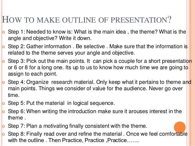 Organizing a contents & preparing an outline (2)
