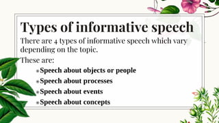 Organizing and delivering an informative speech | PPTX