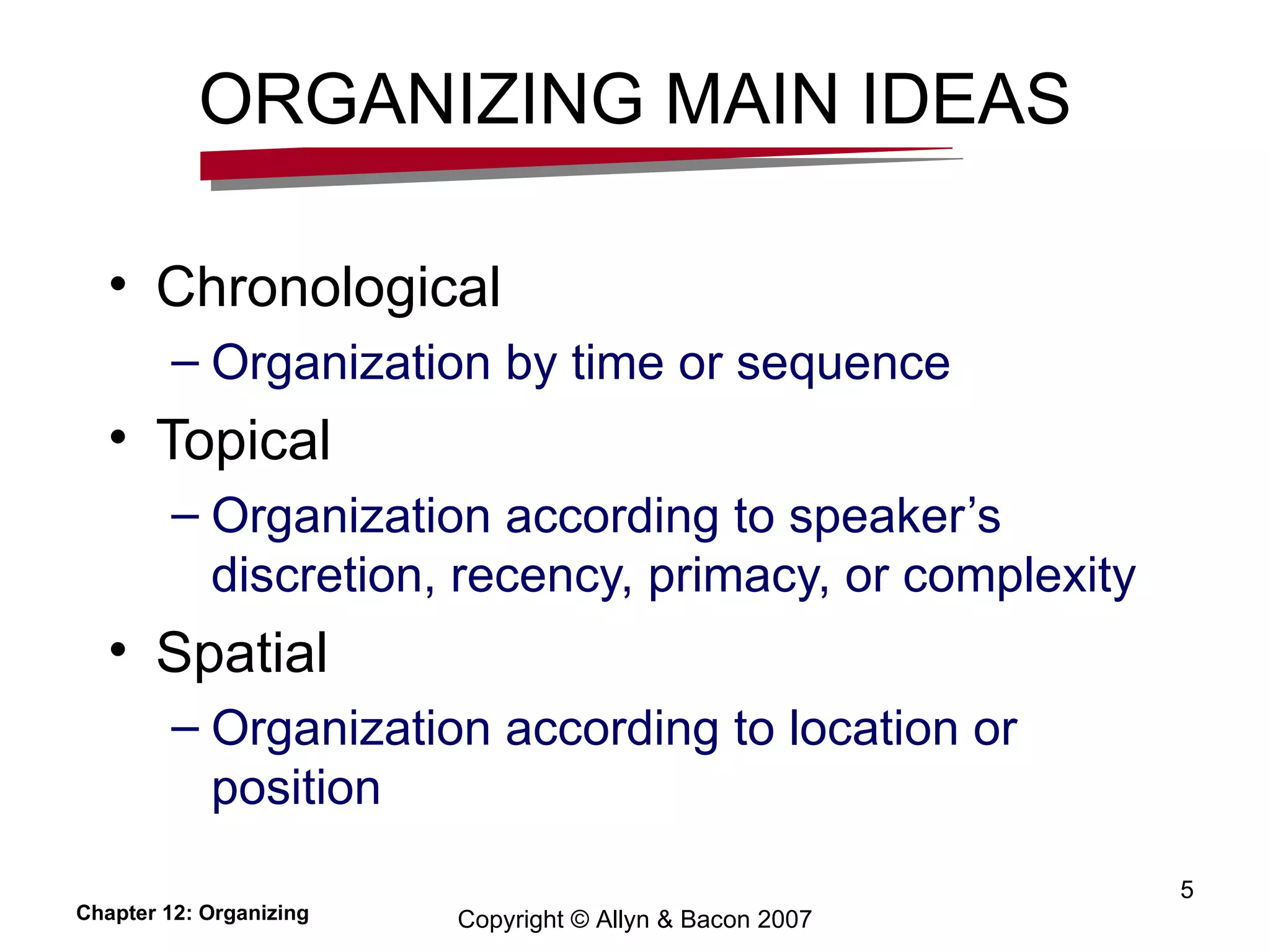 Organizing and outlining your presentation | PPT Organizing and outlining your presentation | PPT