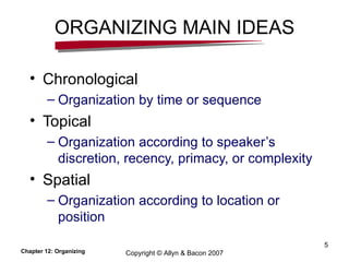 Organizing and outlining your presentation | PPT