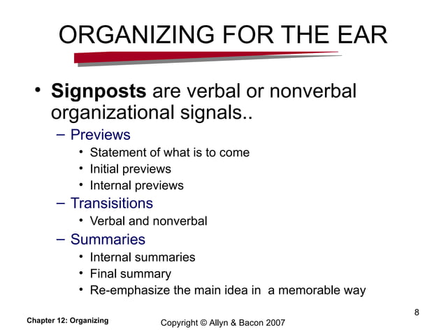 Organizing and outlining your presentation | PPT Organizing and outlining your presentation | PPT