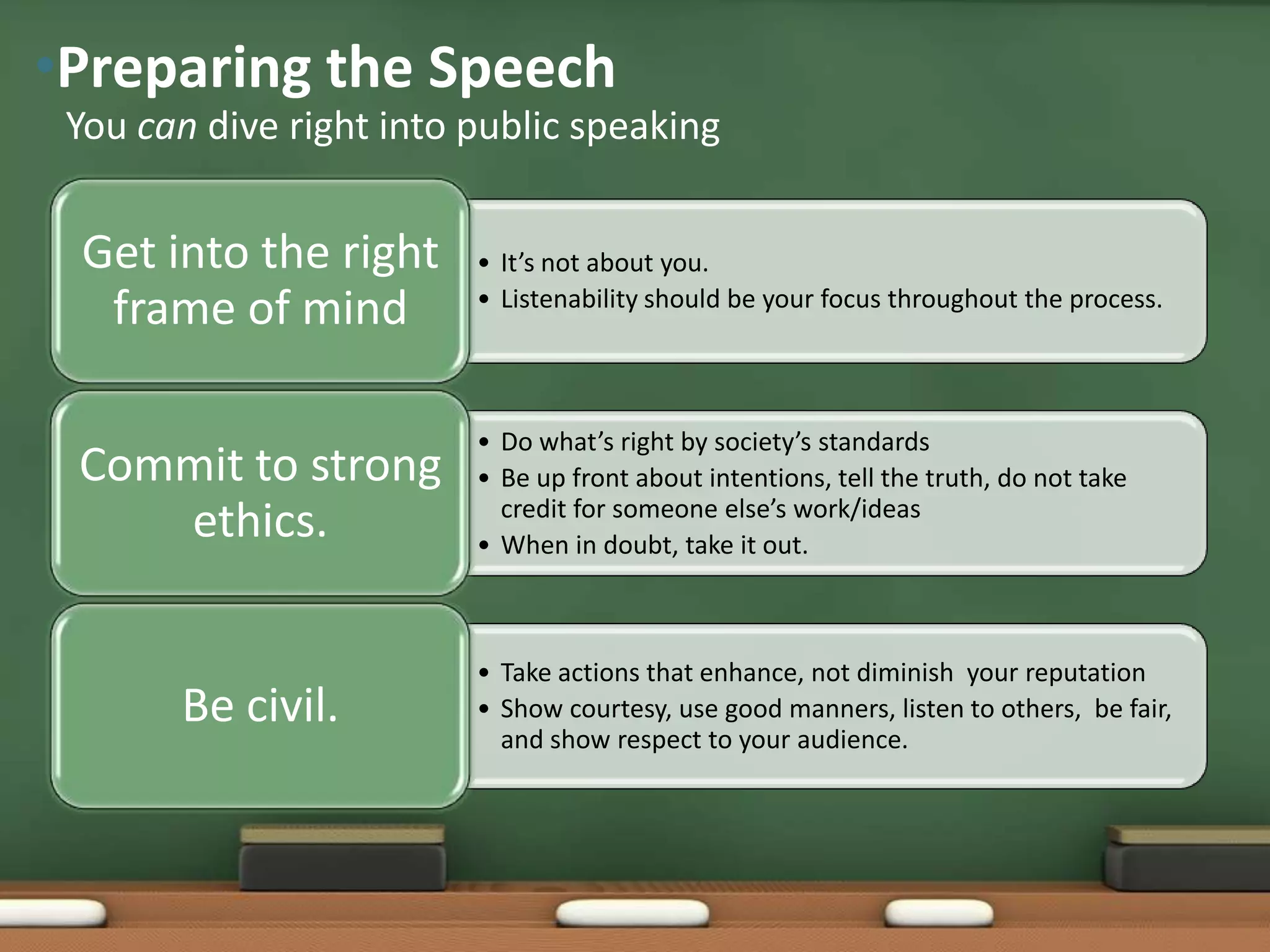 Organizing and preparing your speech | PPT