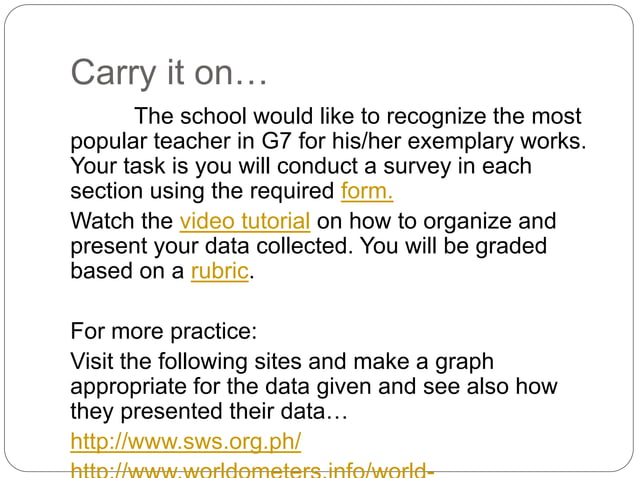Organizing and presenting data | PPTX
