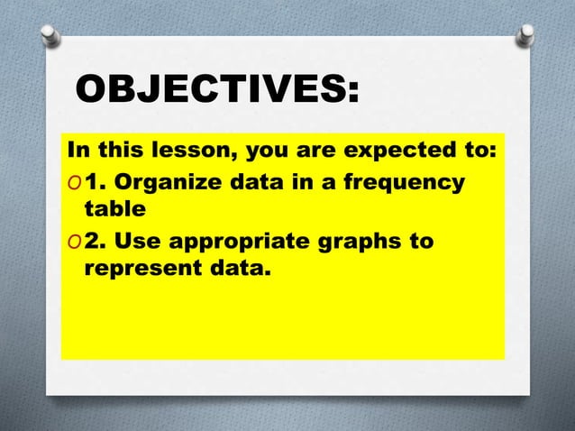 Organizing and presenting data | PPTX | Educational Assessment | Education