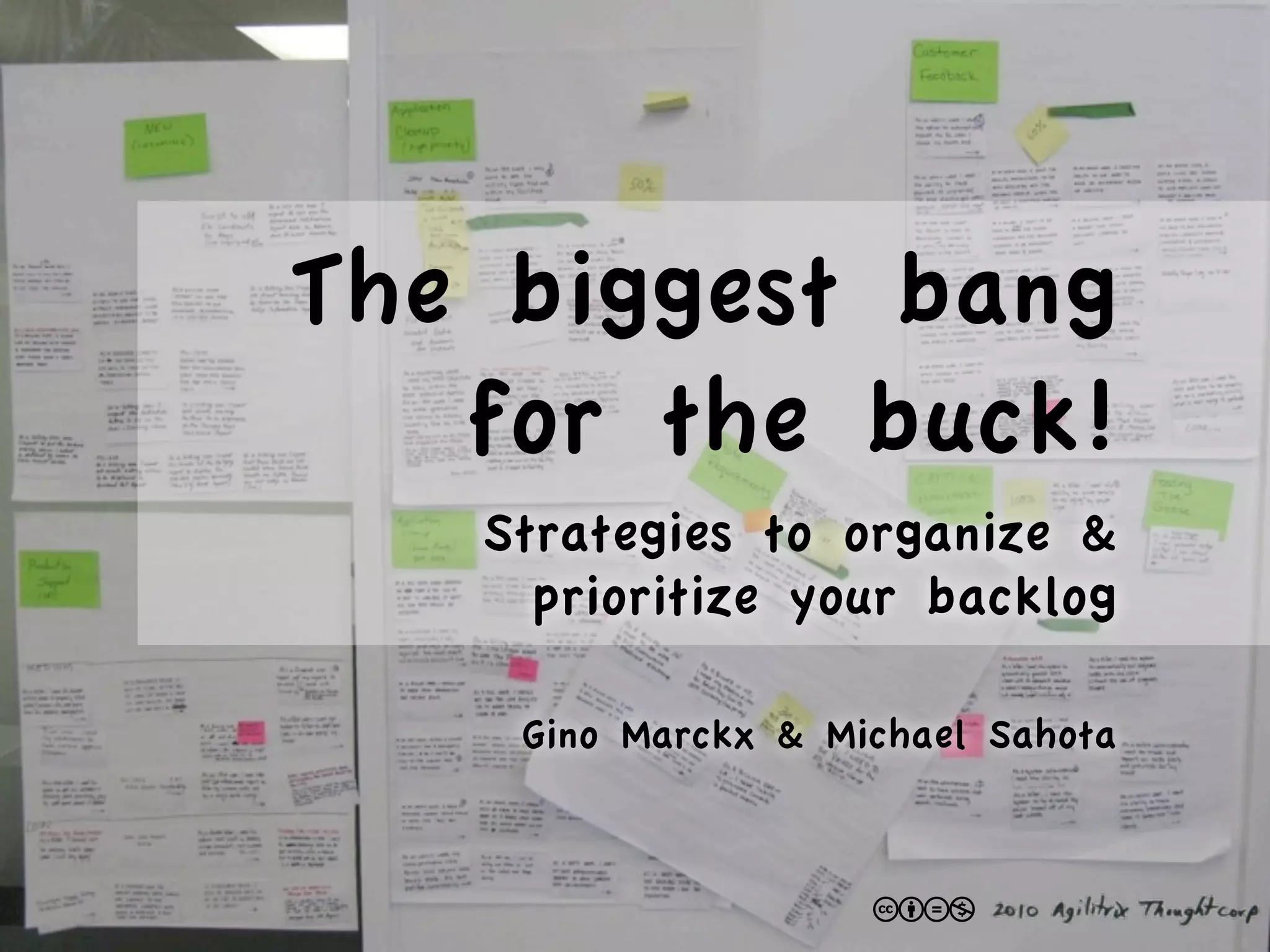 Biggest bang for the buck! Strategies to organize & prioritize your ...