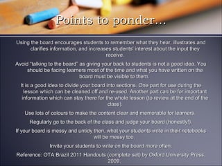 Organizing board work | PPT | Educational Assessment | Education