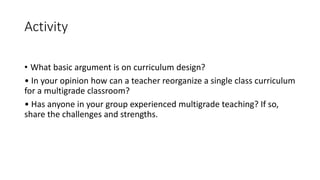 Organizing Curriculum in Multigame Classroom | PPTX