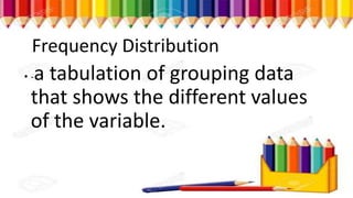 Organizing data in a frequency distribution table | PPT